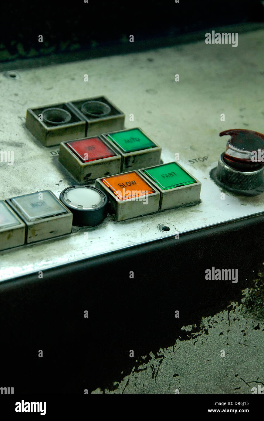 Close-up view of machine switches Stock Photo - Alamy
