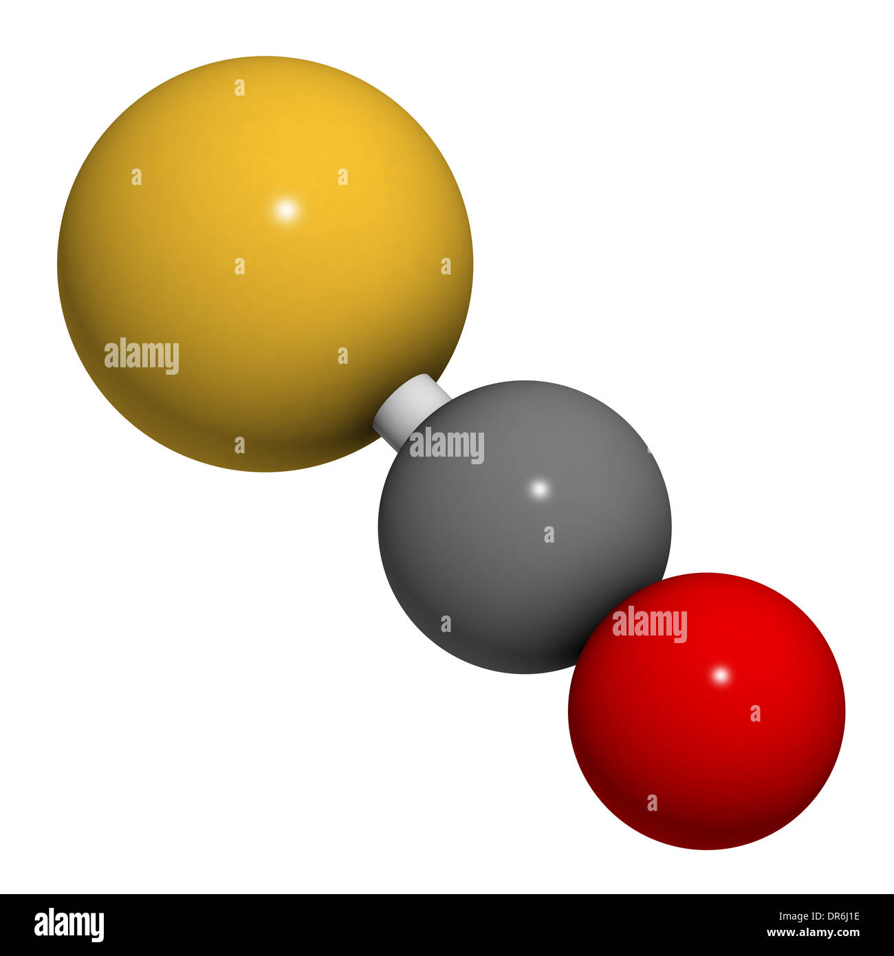 Carbonylsulfide (COS) molecule. Foul smelling gas, naturally present in ...