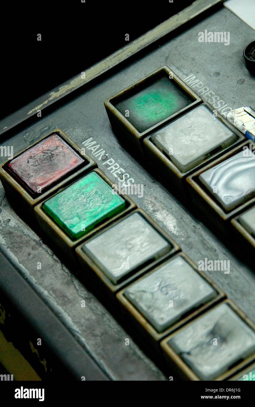 Close-up view of machine switches Stock Photo - Alamy