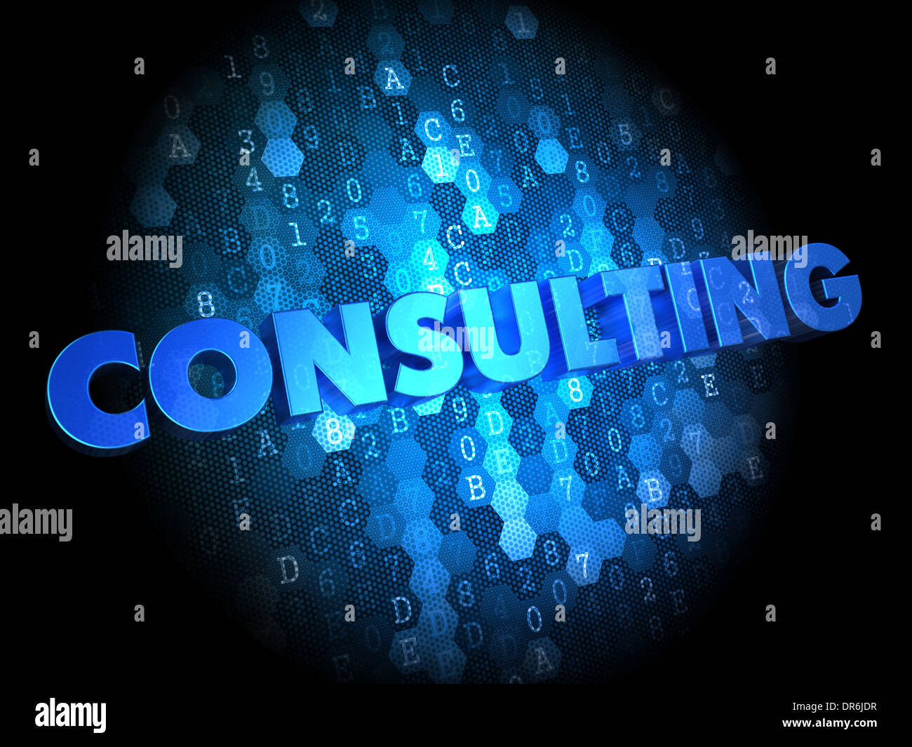 Consulting on Dark Digital Background Stock Photo - Alamy