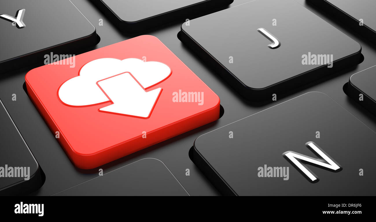 Cloud Icon on Red Keyboard Button Stock Photo - Alamy