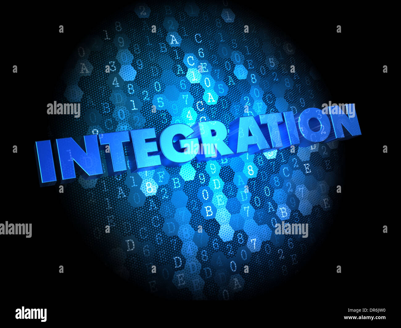 Integration on Dark Digital Background Stock Photo - Alamy