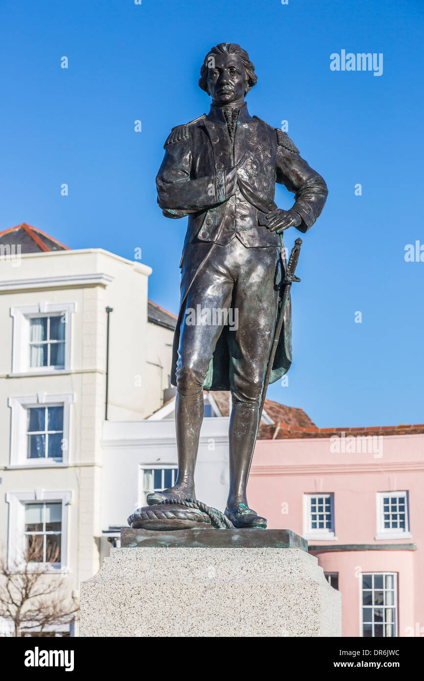 Statue of Admiral Lord Nelson, hero of Battle of Trafalgar, 21 October ...