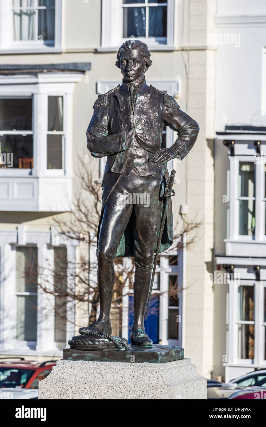 Statue of Admiral Lord Nelson, hero of Battle of Trafalgar, 21 October ...