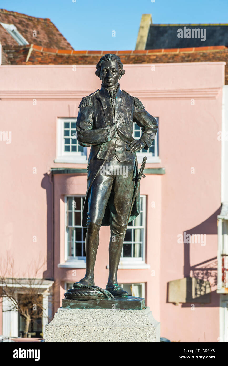 Statue of Admiral Lord Nelson, hero of Battle of Trafalgar, 21 October ...