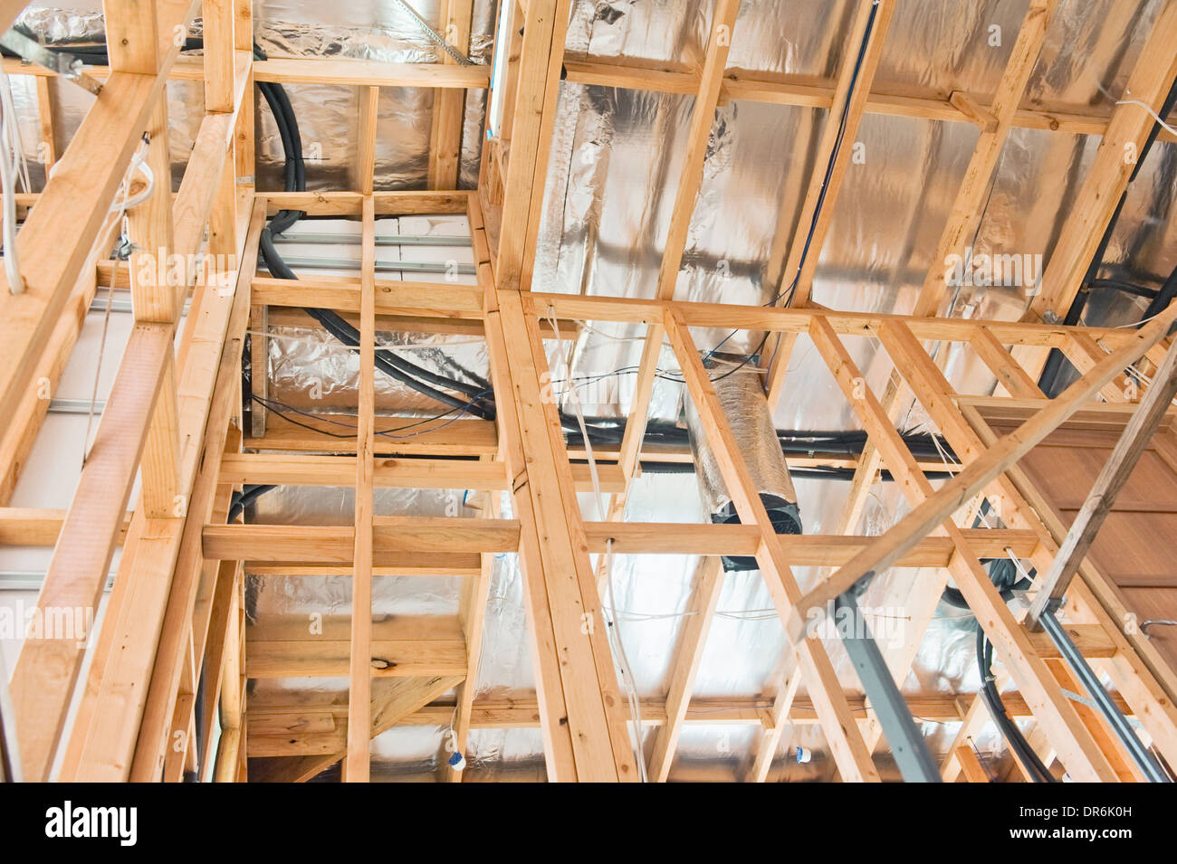 Interior view construction new residential home Stock Photo - Alamy