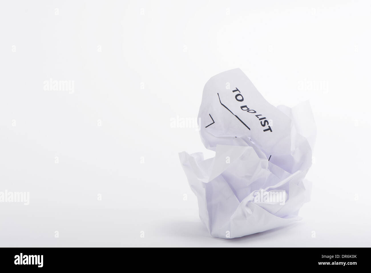 To Do List On A Crumpled Ball Of Paper Stock Photo - Alamy