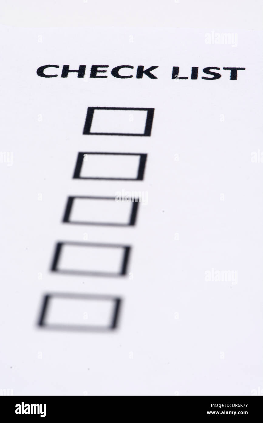 Checklist sheet hi-res stock photography and images - Alamy