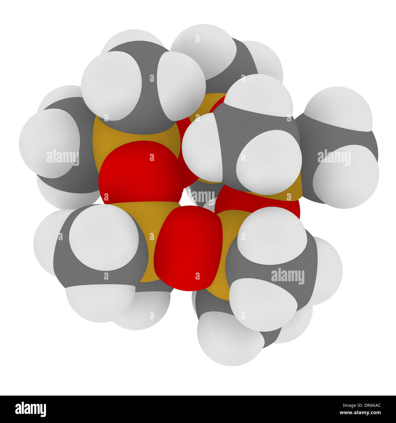 Decamethylcyclopentasiloxane (D5) molecule. Cyclic silicone chemical ...