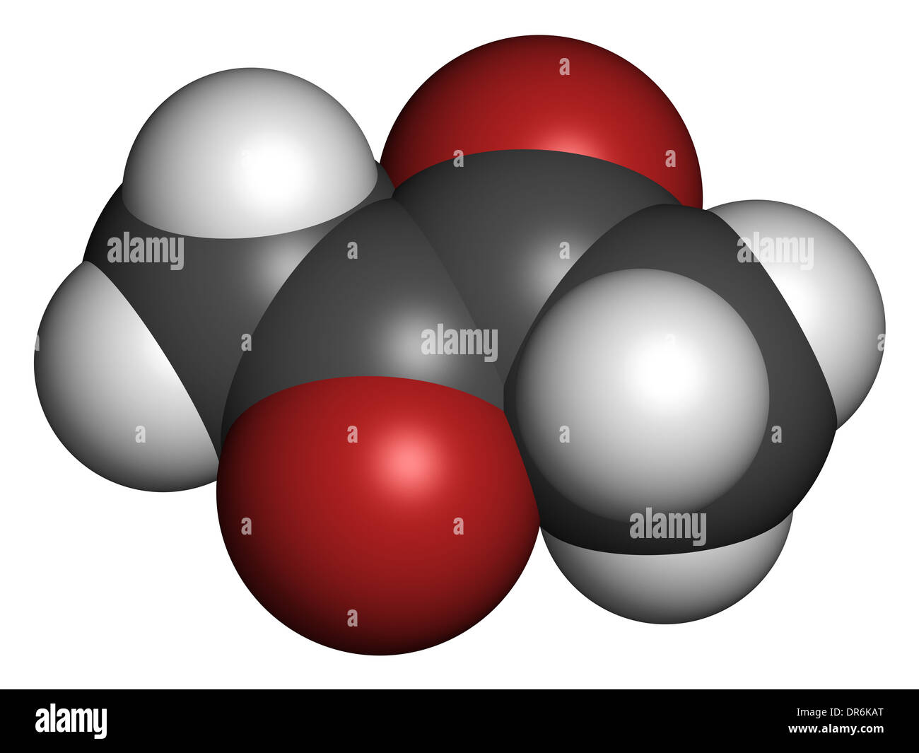 Diacetyl (butanedione) molecule. Responsible for taste of butter. Used ...
