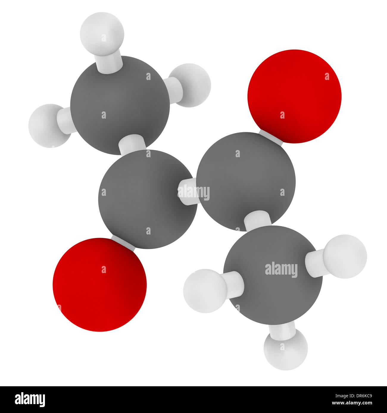 Diacetyl (butanedione) molecule. Responsible for taste of butter. Used ...