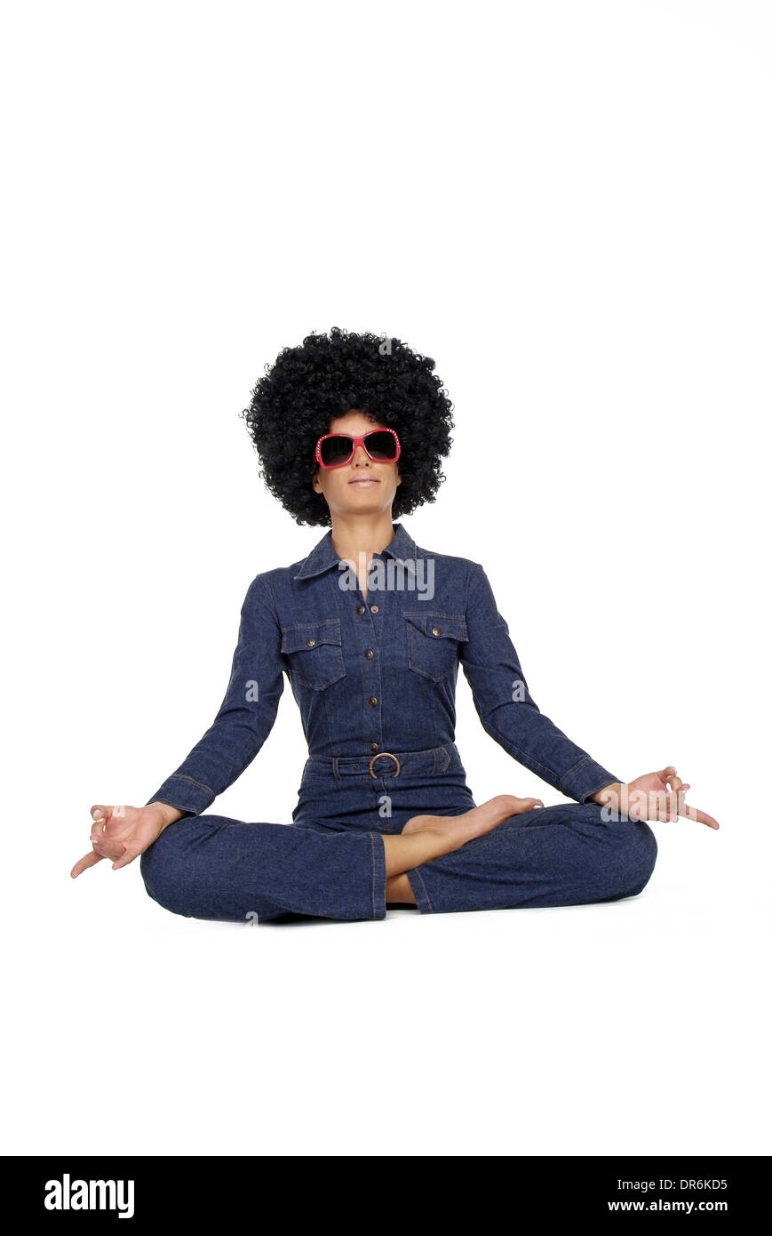 Funky girl in a catsuit Stock Photo - Alamy