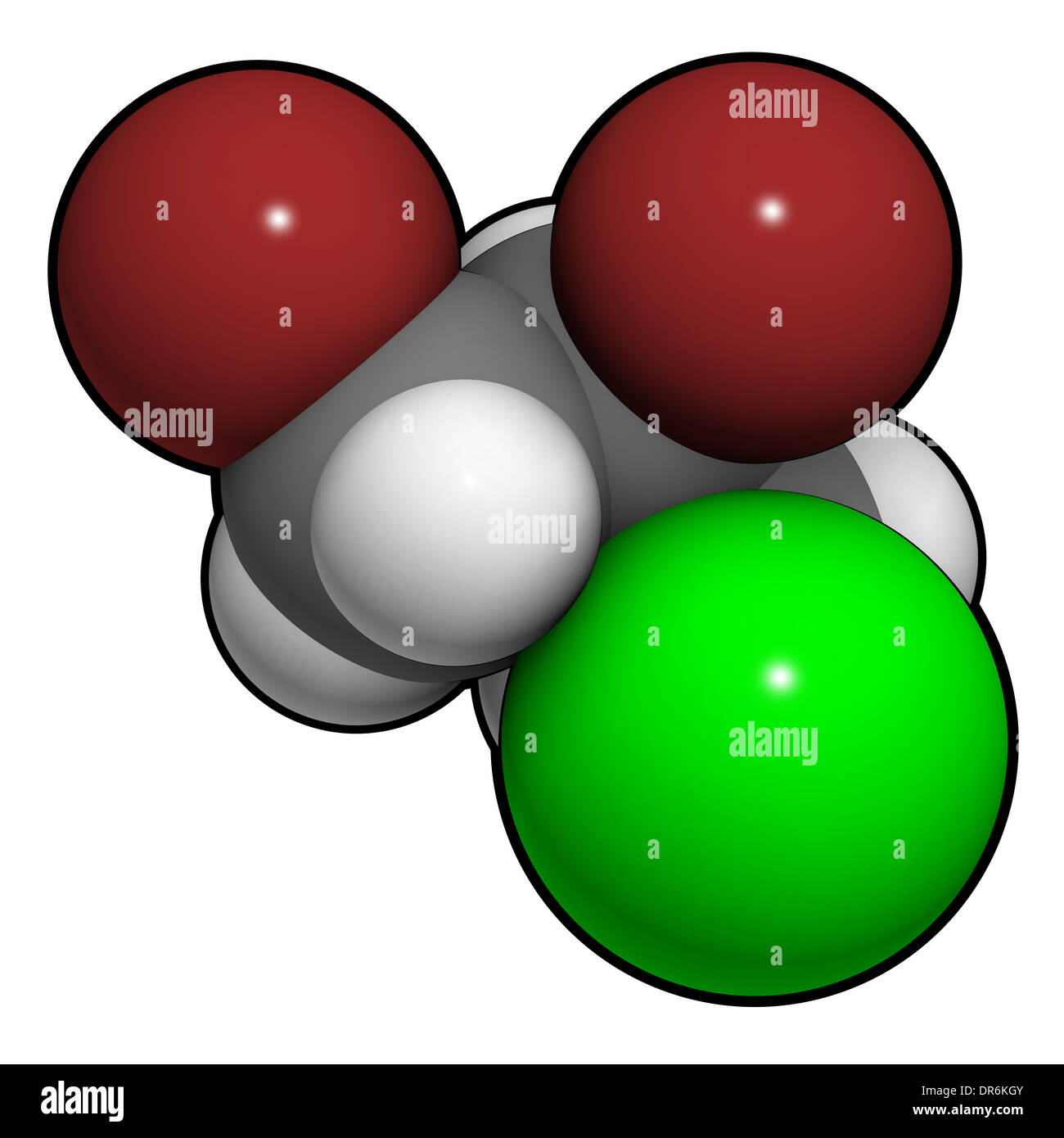Dibromochloropropane (DBCP) soil fumigant molecule. Nematicide used in ...