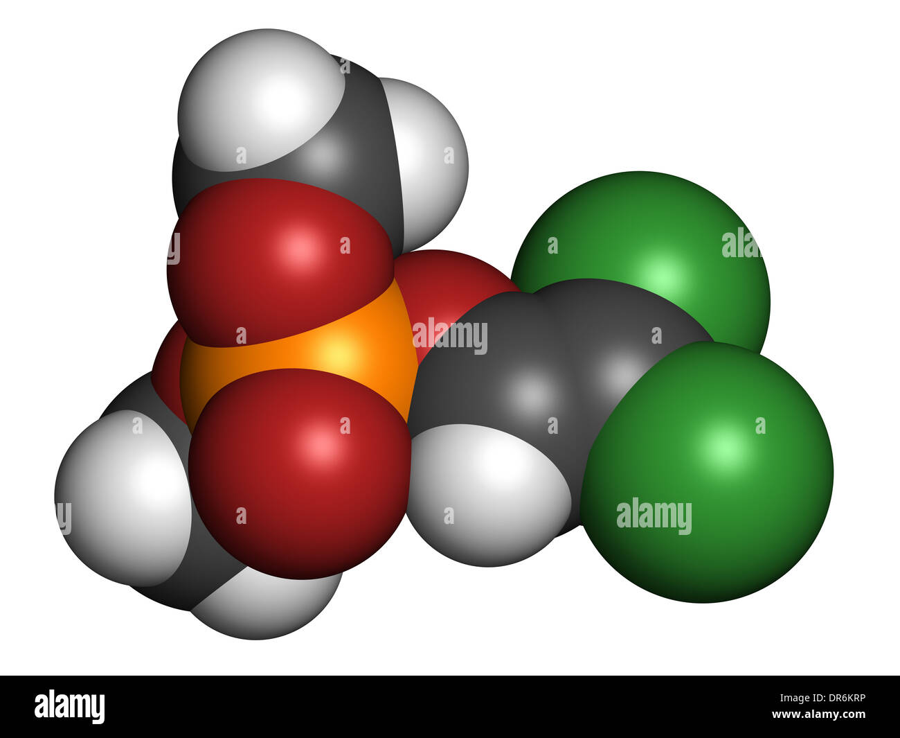 Dichlorvos organophosphate insecticide molecule. Neurotoxin pesticide ...