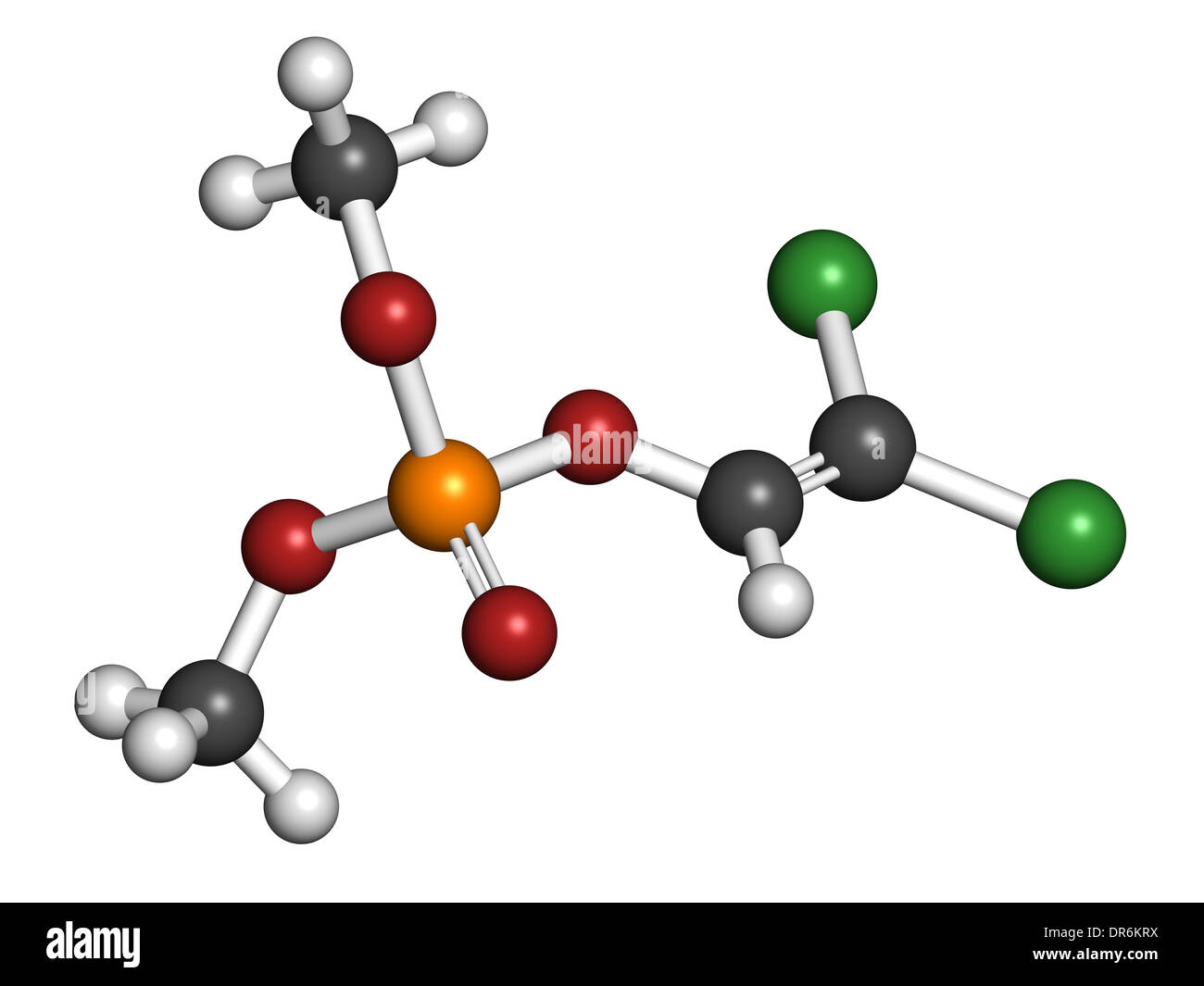 Dichlorvos organophosphate insecticide molecule. Neurotoxin pesticide ...