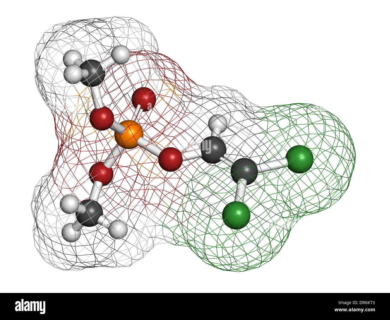 Dichlorvos organophosphate insecticide molecule. Neurotoxin pesticide ...