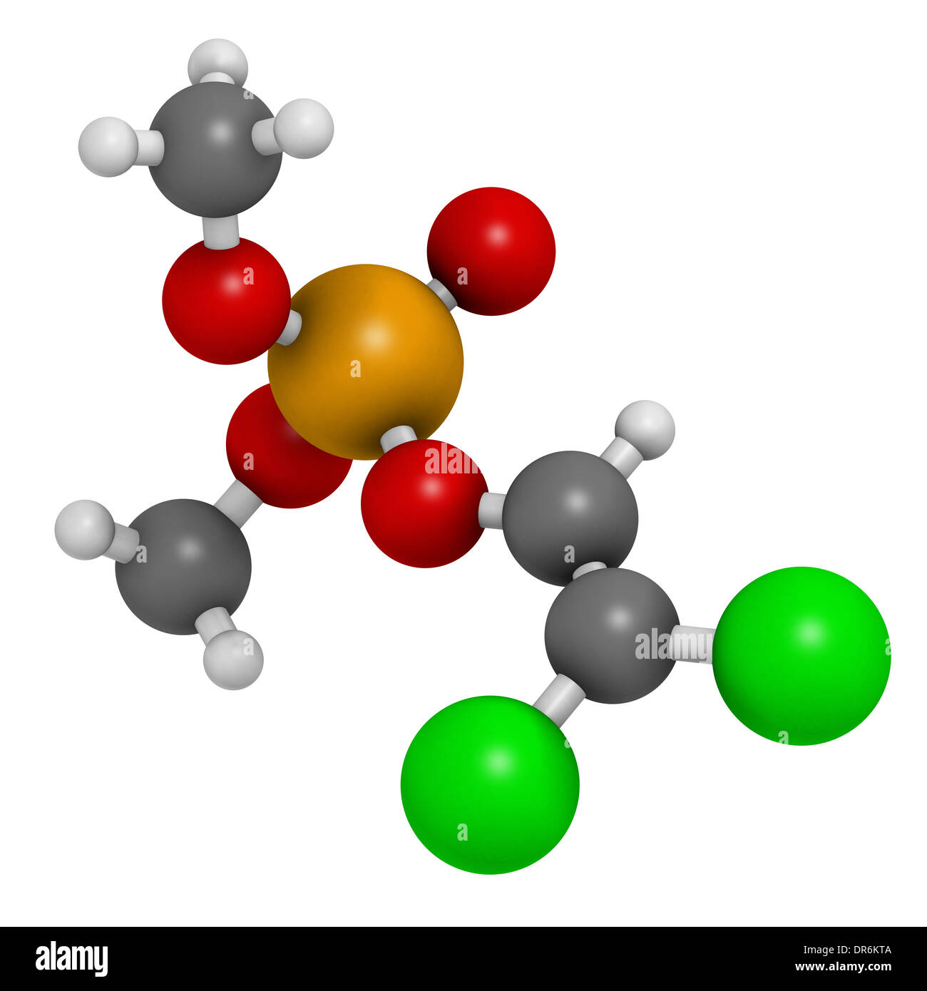 Dichlorvos organophosphate insecticide molecule. Neurotoxin pesticide ...
