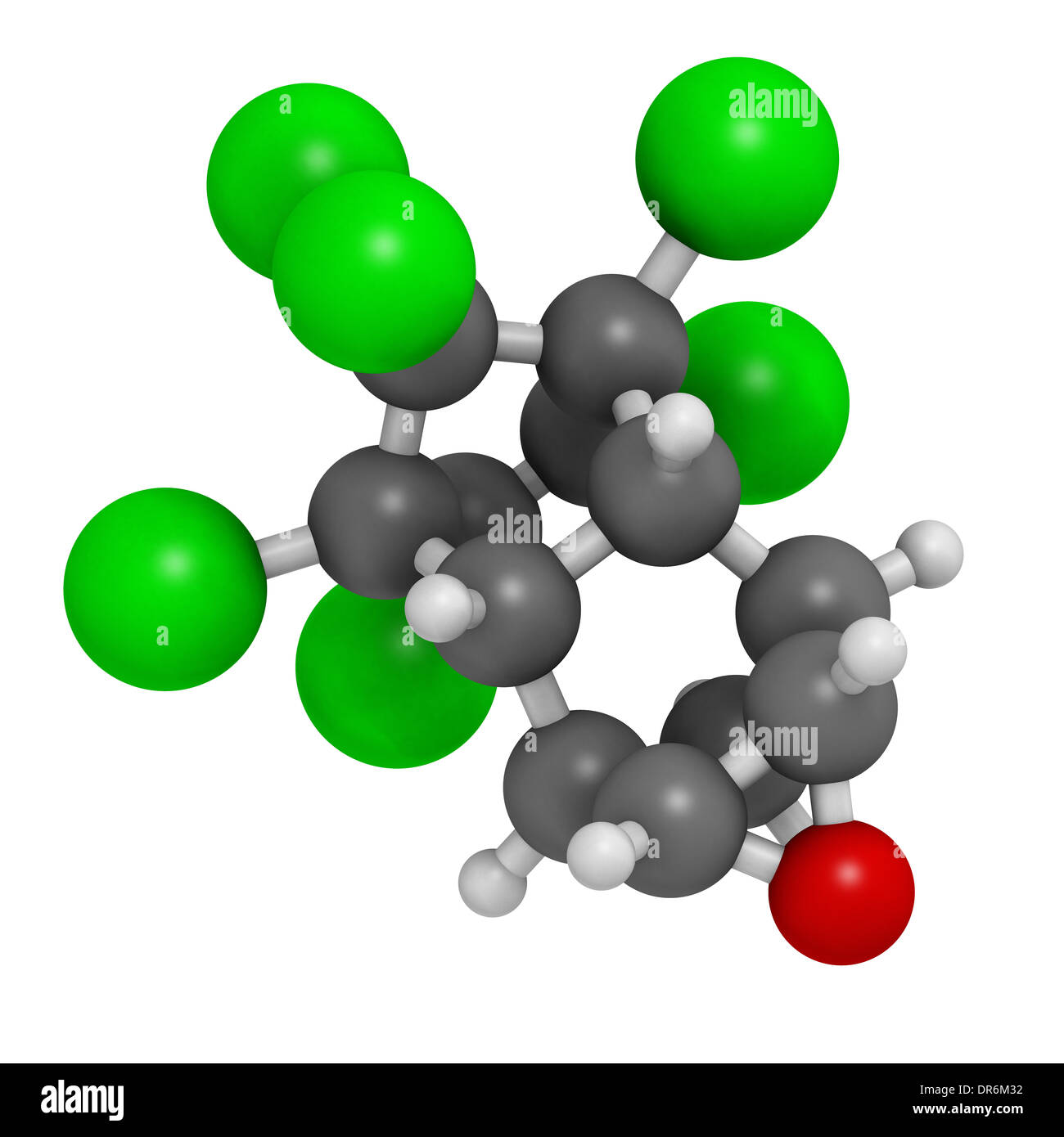 Dieldrin pesticide molecule. Insecticide that persists for very long ...