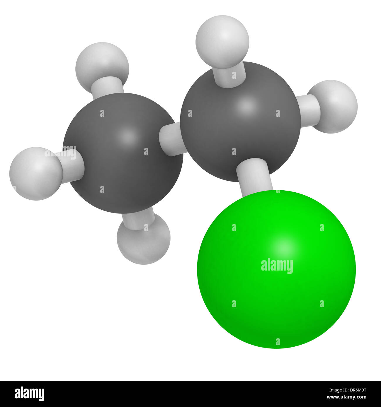 Chloroethane (ethylchloride) molecule. Used as mild topical anesthetic ...