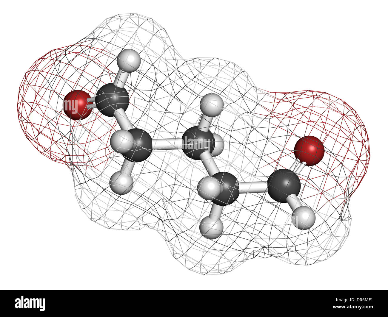 Glutaraldehyde (glutaral) disinfectant molecule. Used in disinfection ...