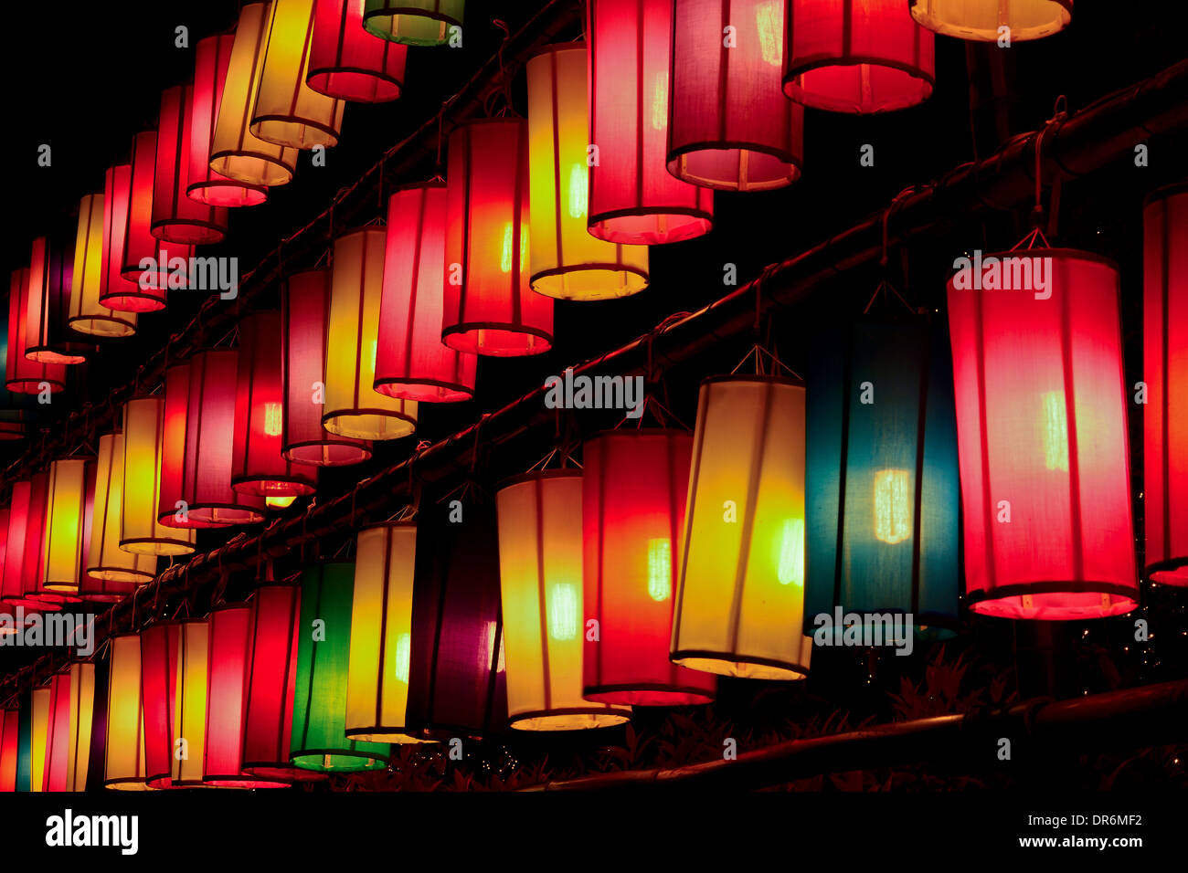 Colorful Hanging Fabric Lanterns High Resolution Stock Photography and ...