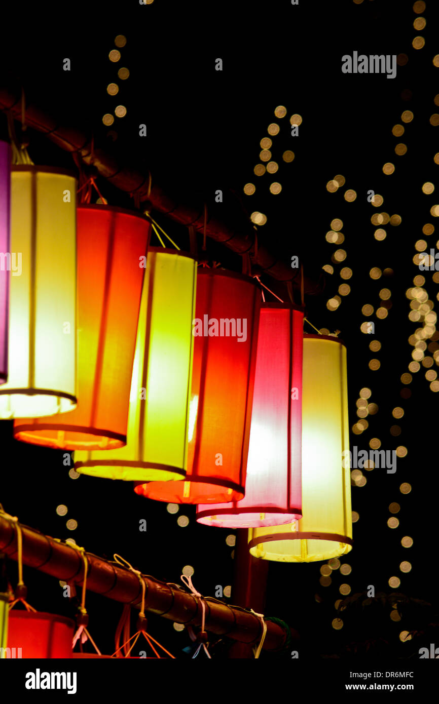 Colourful religious lanterns red yellow hi-res stock photography and ...