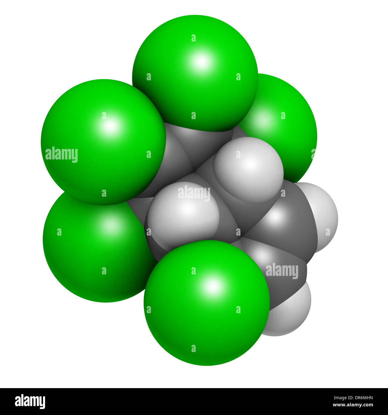 Heptachlor organochlorine pesticide molecule. Insecticide and known ...