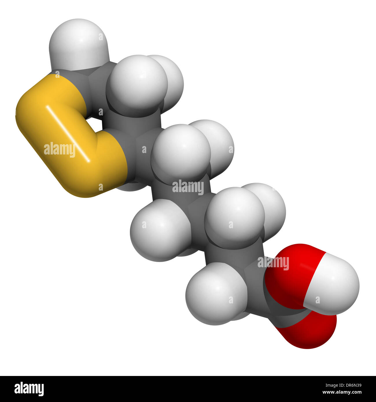 Lipoic acid enzyme cofactor molecule. Present in many nutritional ...