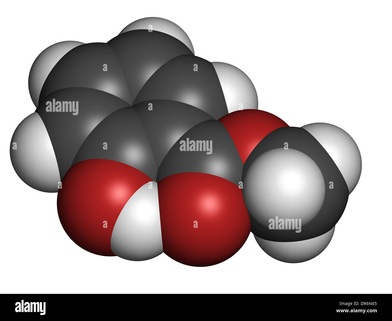 Methyl salicylate (wintergreen oil) molecule. Acts as rubefacient. Used ...