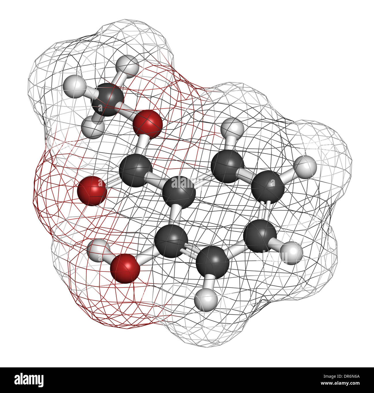 Methyl salicylate (wintergreen oil) molecule. Acts as rubefacient. Used ...