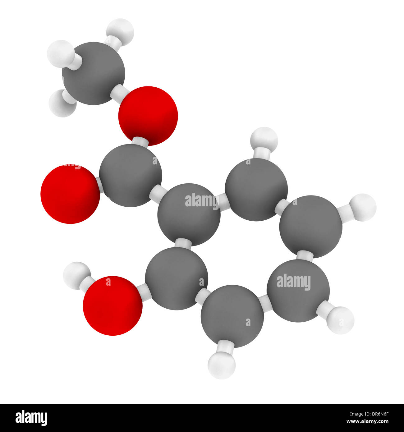 Methyl salicylate (wintergreen oil) molecule. Acts as rubefacient. Used ...