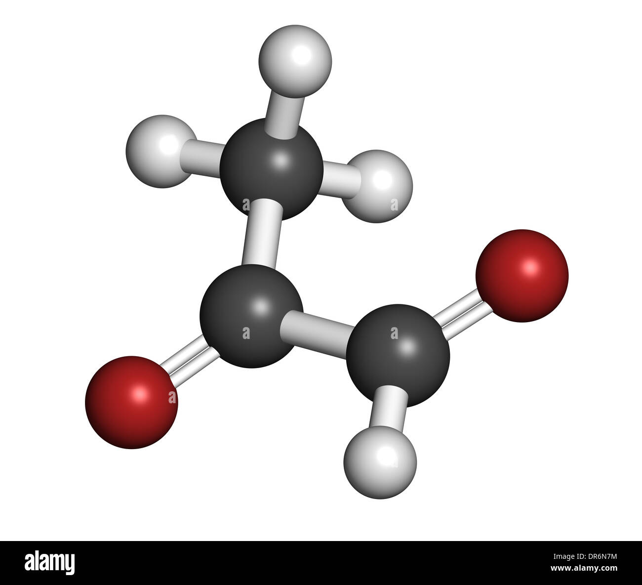Methylglyoxal (pyruvaldehyde) molecule. Produced by glycolysis; is ...