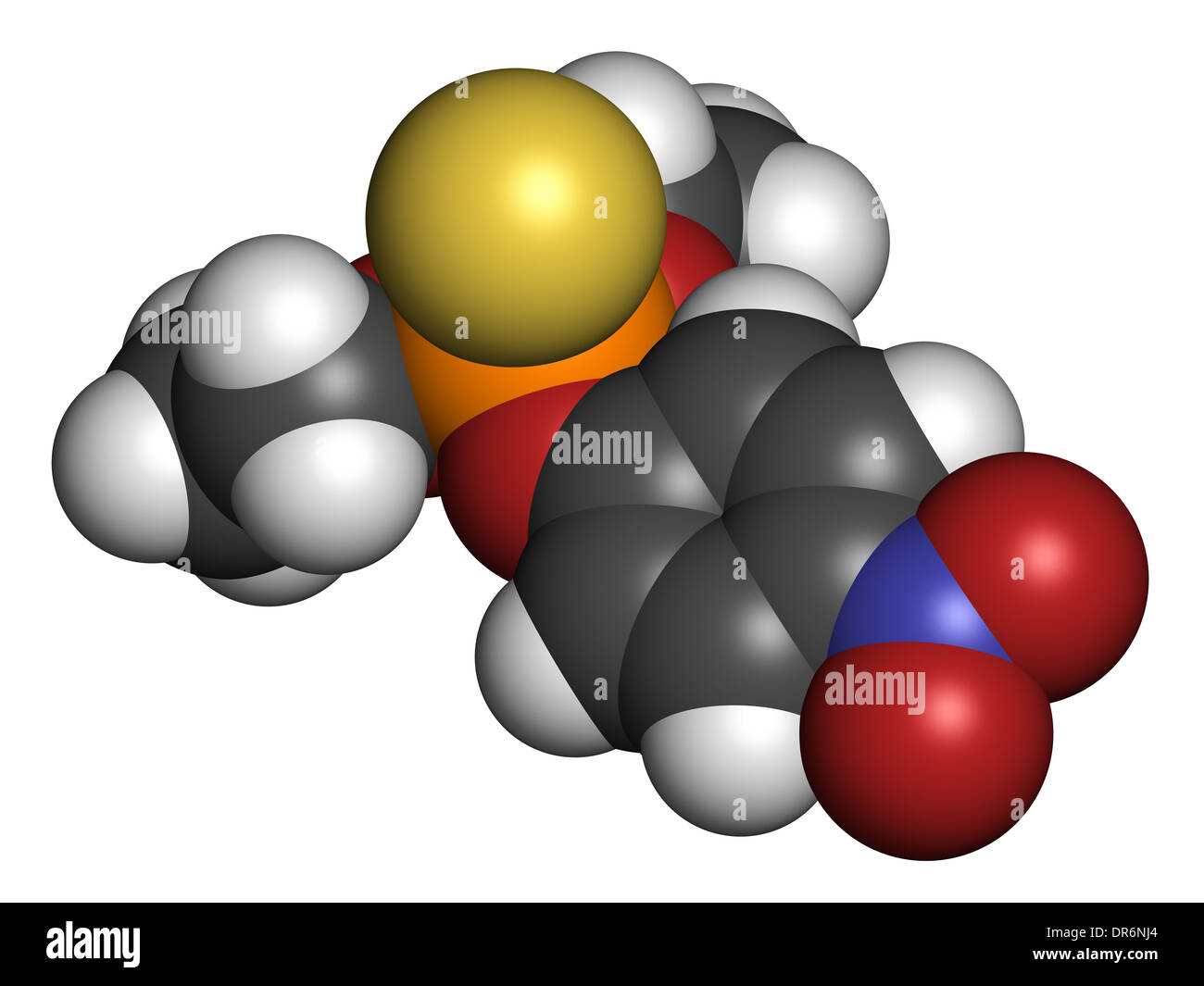Parathion pesticide molecule. Organophosphate insecticide, has also ...
