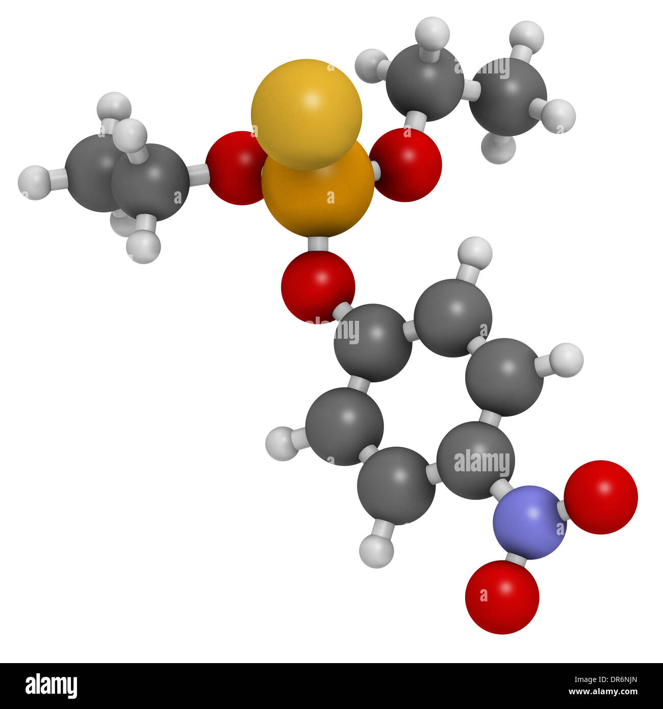 Parathion pesticide molecule. Organophosphate insecticide, has also ...