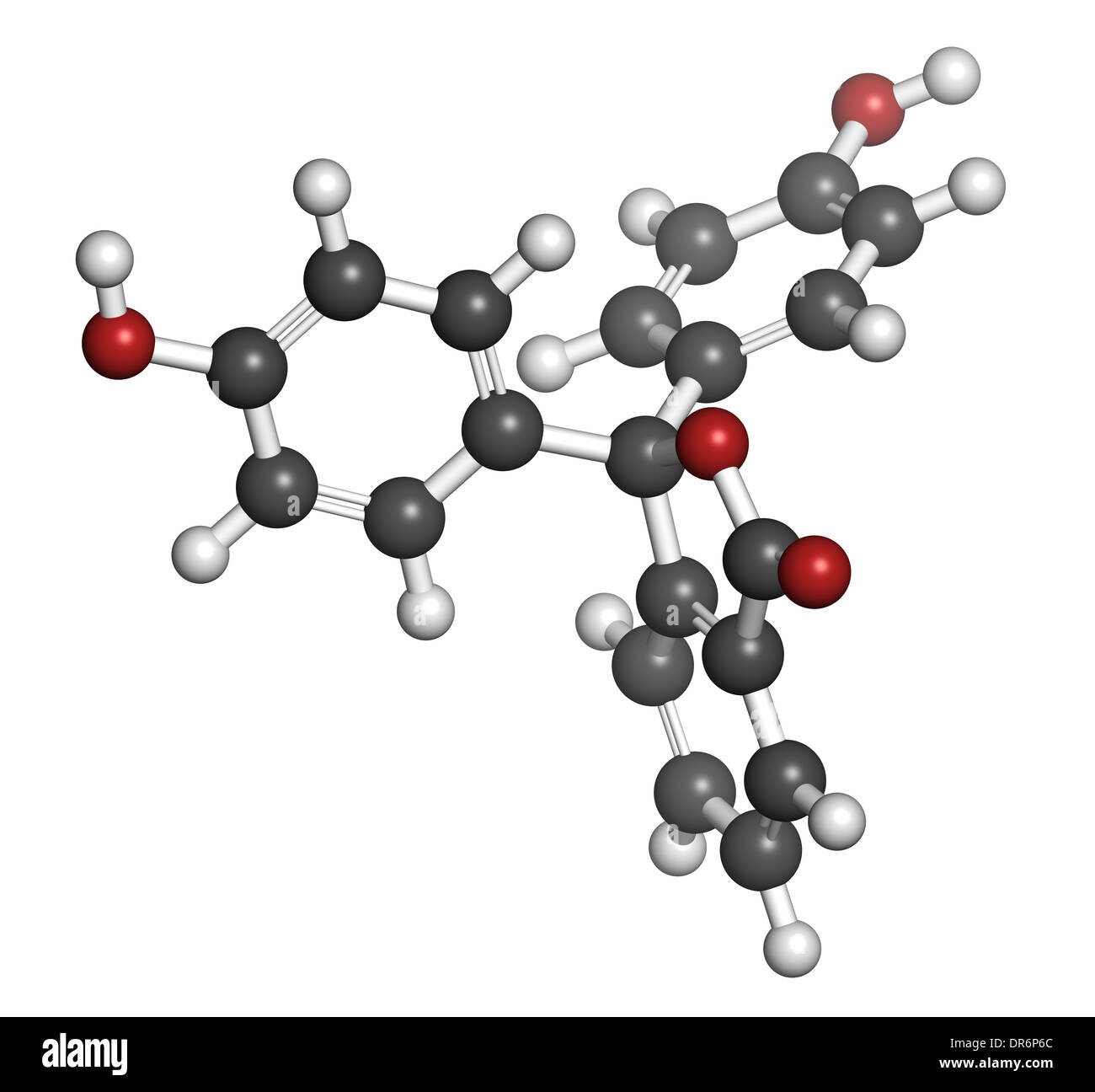 Phenolphthalein indicator molecule. Used in acid base titrations and as ...