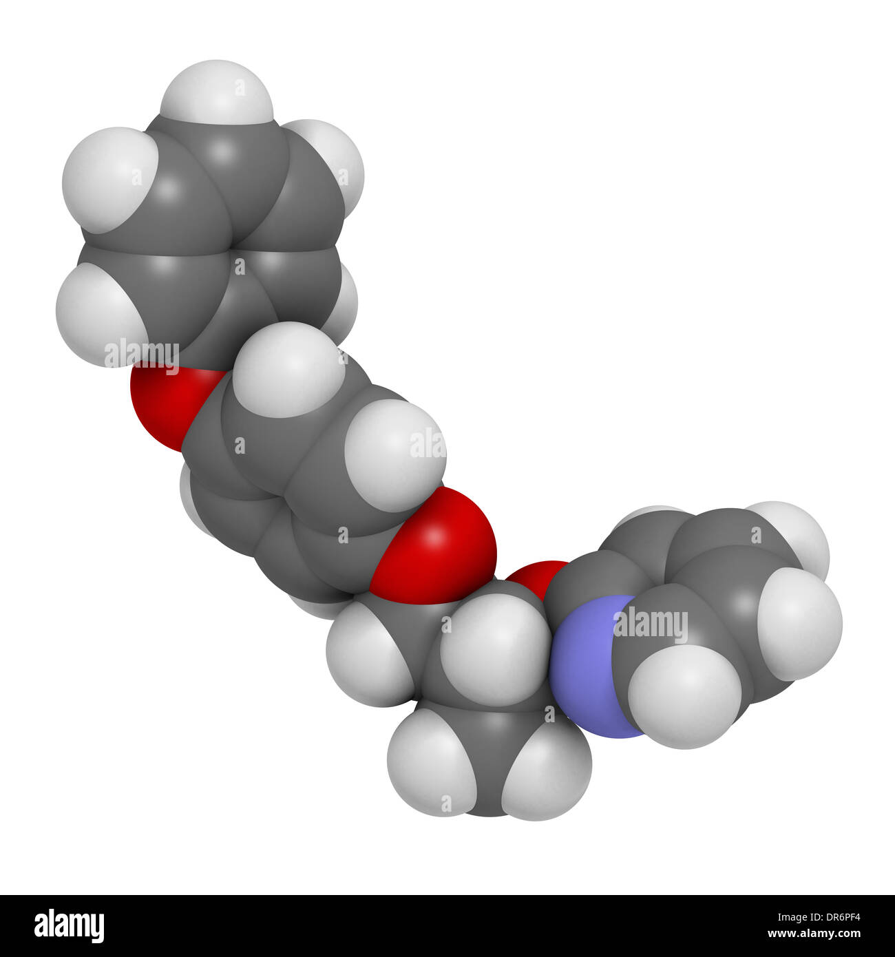 Pyriproxyfen pesticide molecule. Juvenile hormone analogue that ...