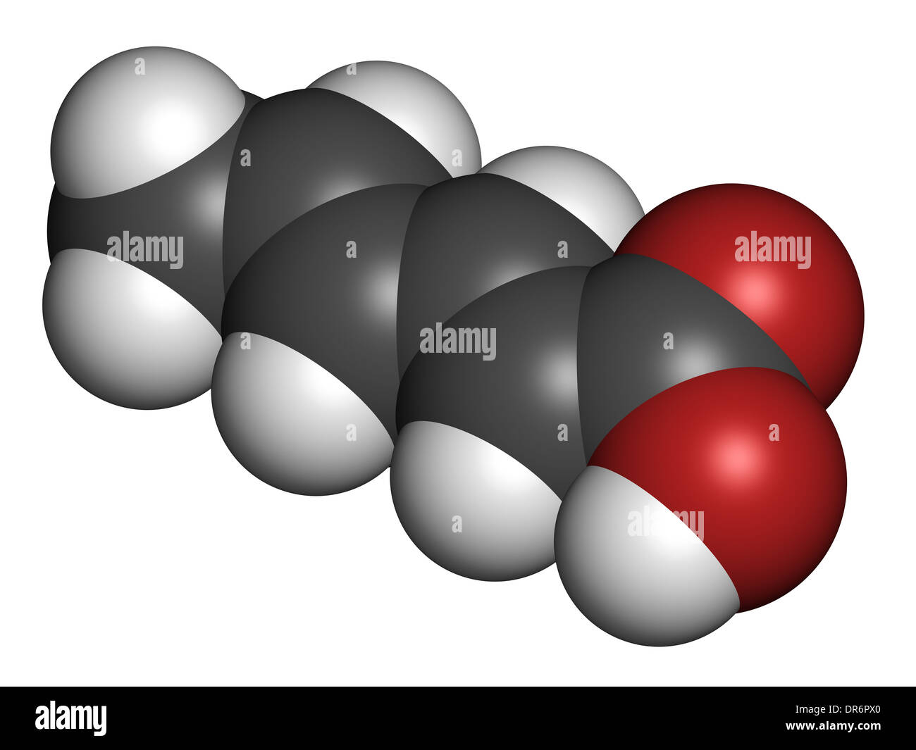 Sorbic acid food preservative molecule. Sorbate (sodium, potassium ...