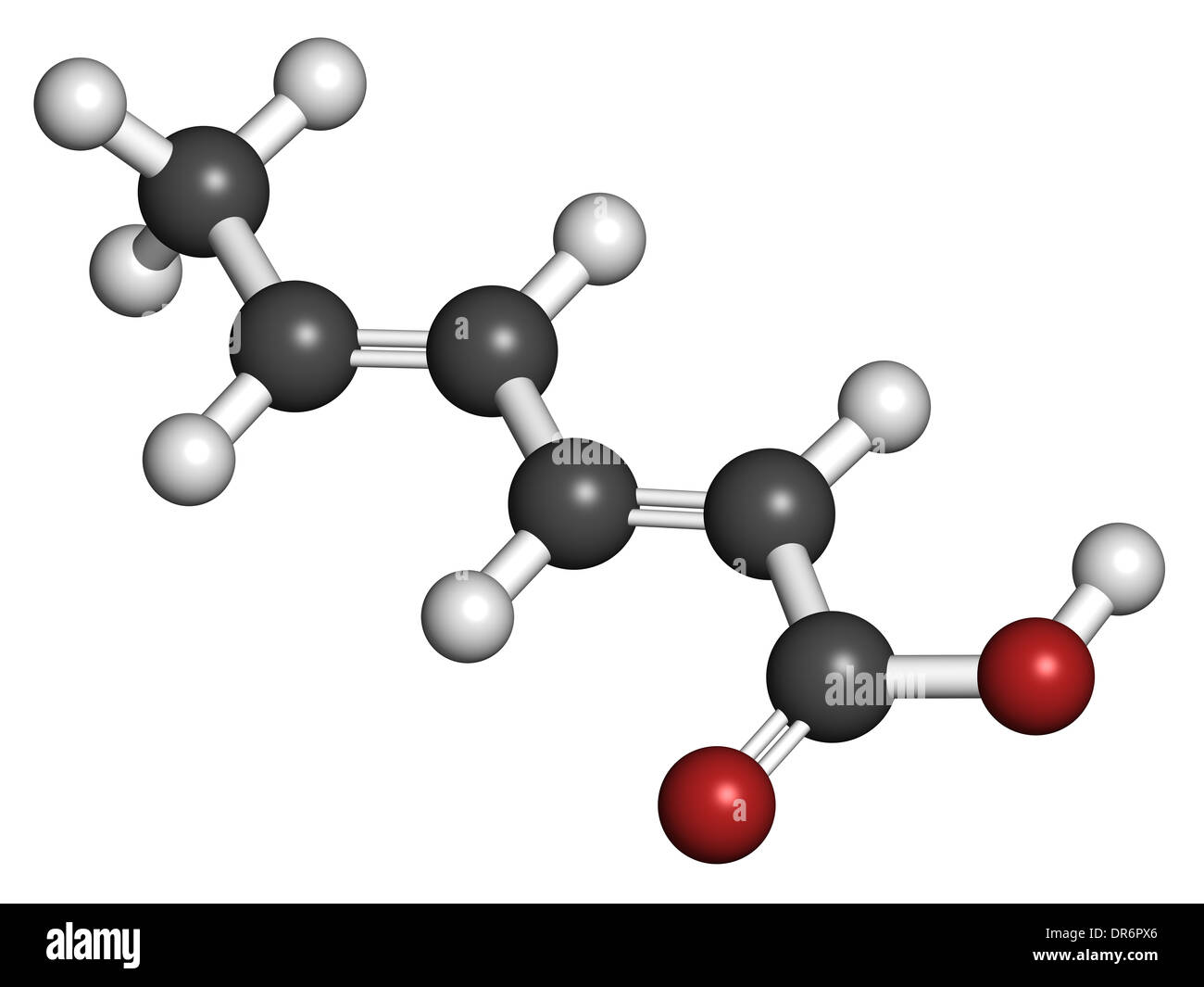 Sorbic acid food preservative molecule. Sorbate (sodium, potassium ...
