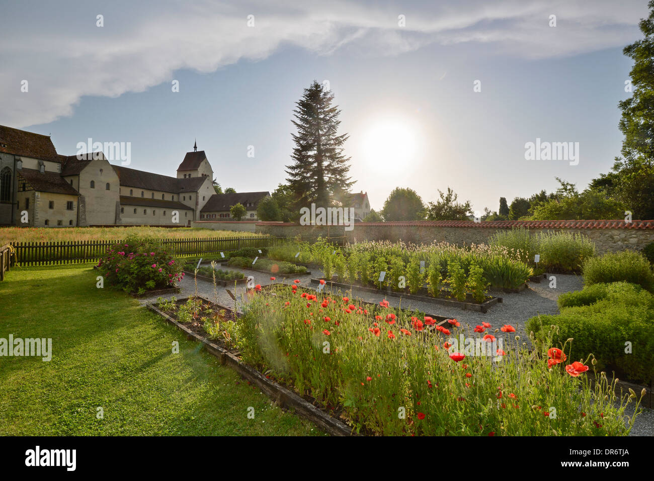 Germany, Baden-Wurttenberg, Reichenau Island, View of Reichenau Abbey ...