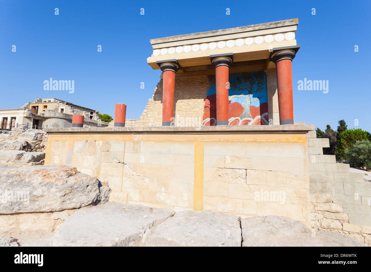 Remarkable North Entrance of the ancient Palace of Knossos in Crete ...