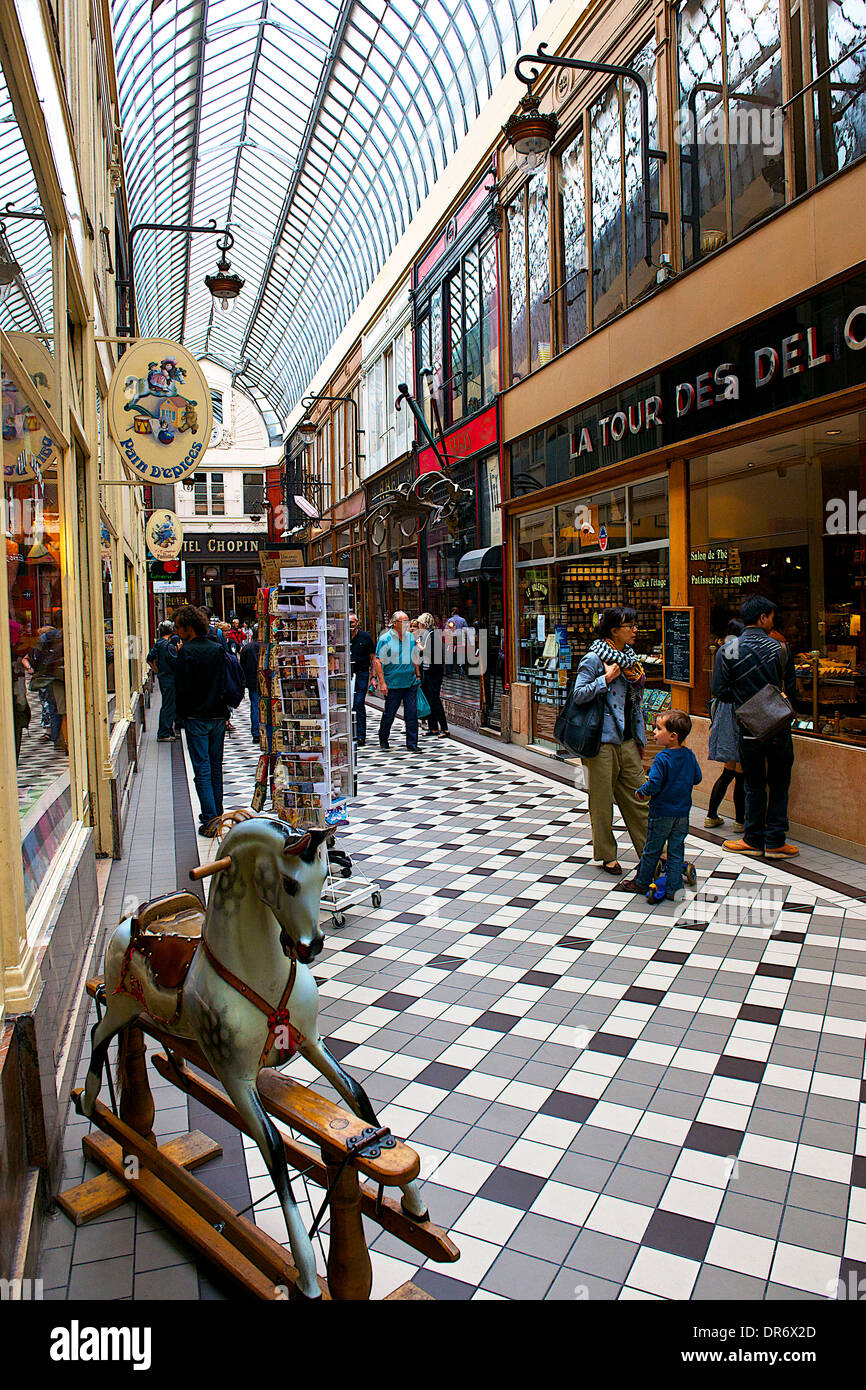 Historic covered arcade in Paris, France Stock Photo - Alamy