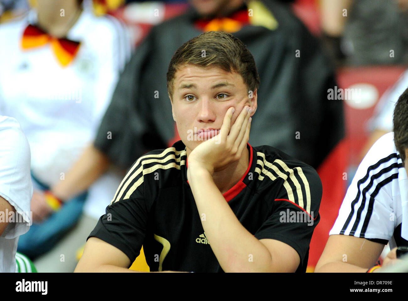 German fan disappointed in the crowd after Germany lost to Italy 2-1 ...