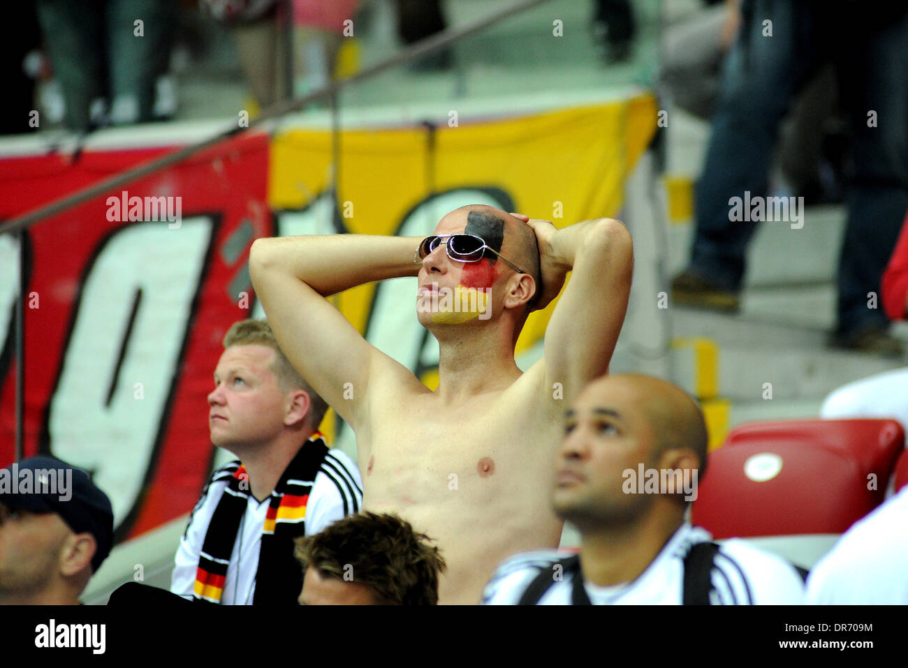German fan disappointed in the crowd after Germany lost to Italy 2-1 ...