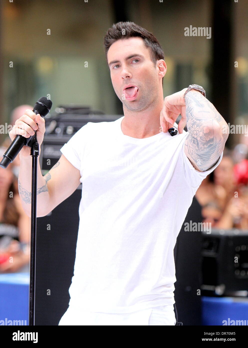 Adam Levine Maroon 5 perform live at Rockefeller Center as part of the ...