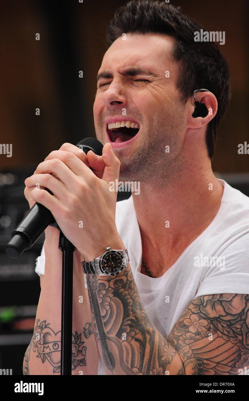 Adam Levine Maroon 5 perform live at Rockefeller Center as part of the ...