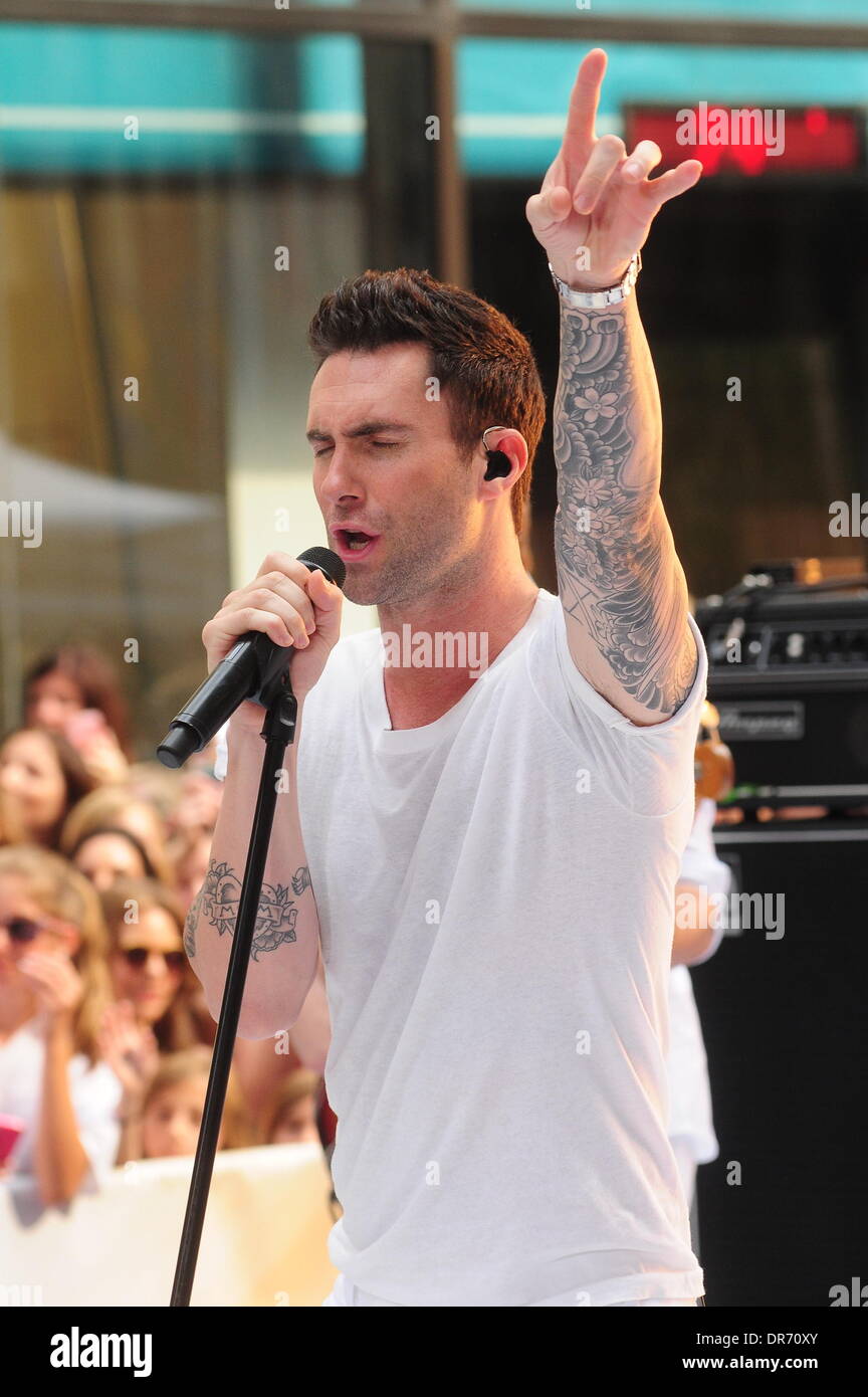 Adam Levine Maroon 5 perform live at Rockefeller Center as part of the ...
