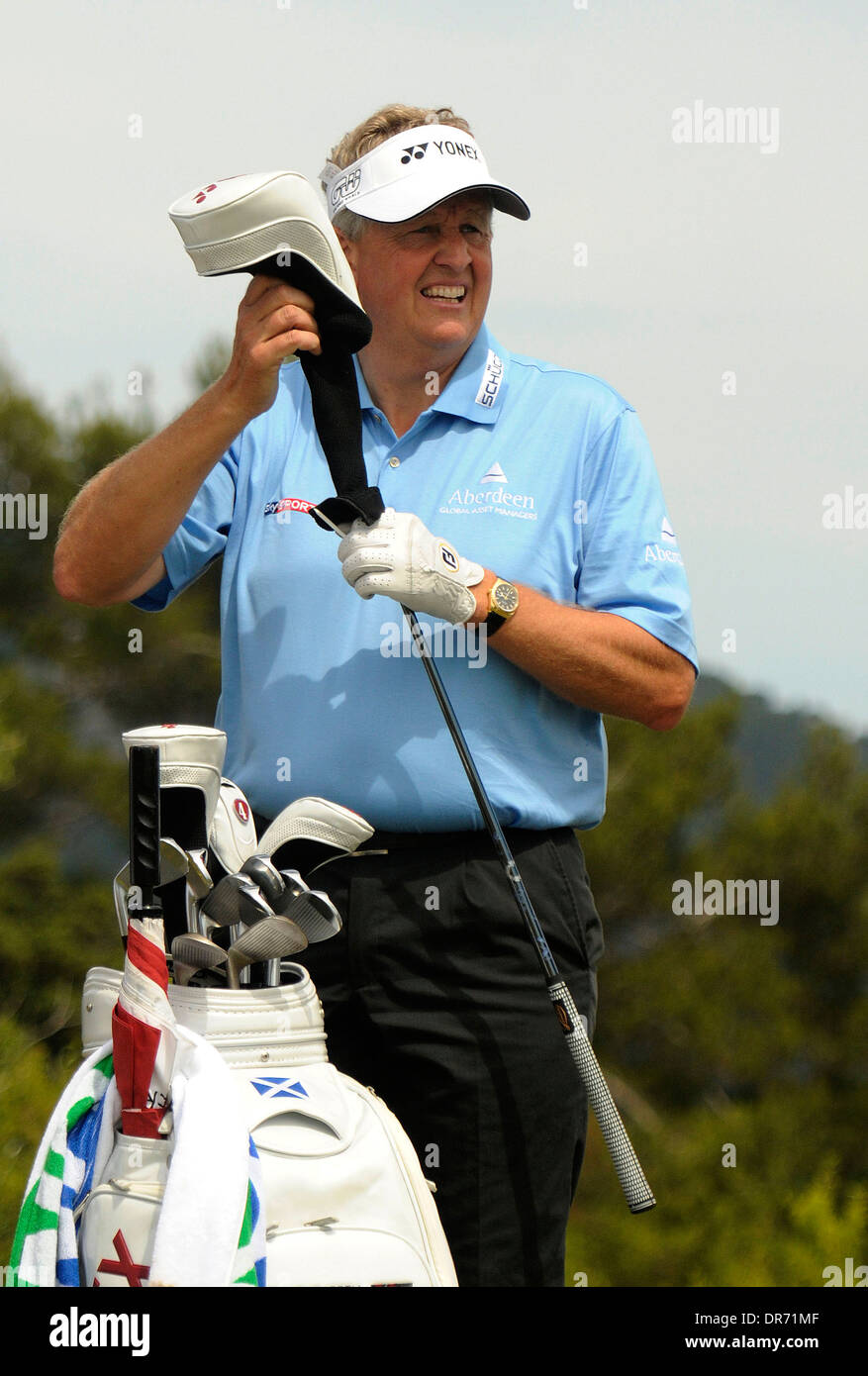 Colin Stuart Montgomerie, Scottish golfer, during a tournament in ...