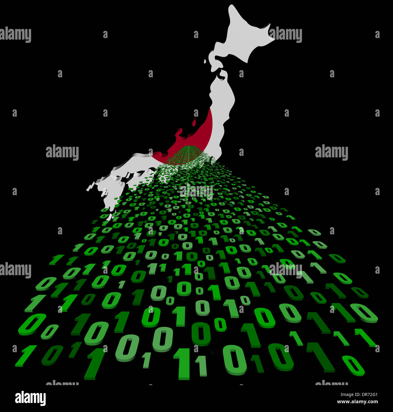 Japan map binary code hi-res stock photography and images - Alamy