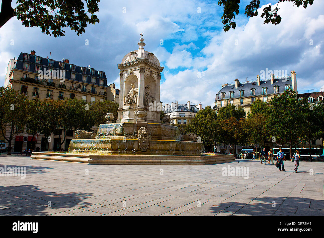 Saint Sulpice square in Paris, France Stock Photo - Alamy