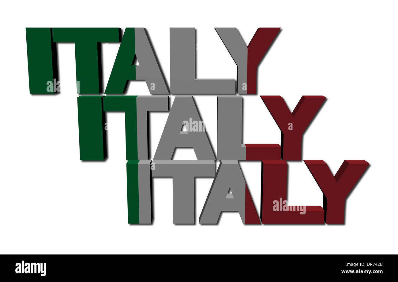 Italy flag text illustration Stock Photo - Alamy